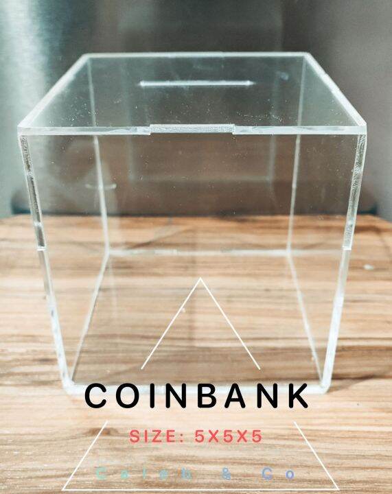 Acrylic Alkansya / Coinbank 5x5x5inches 3mm | Lazada PH