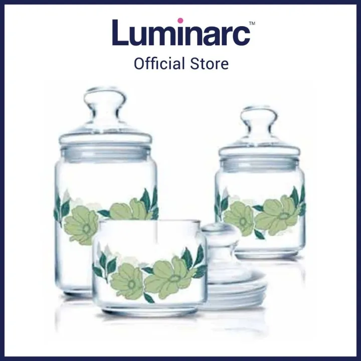 Luminarc Paradise Garden 3pc Pot Airtight Storage | Lazada PH