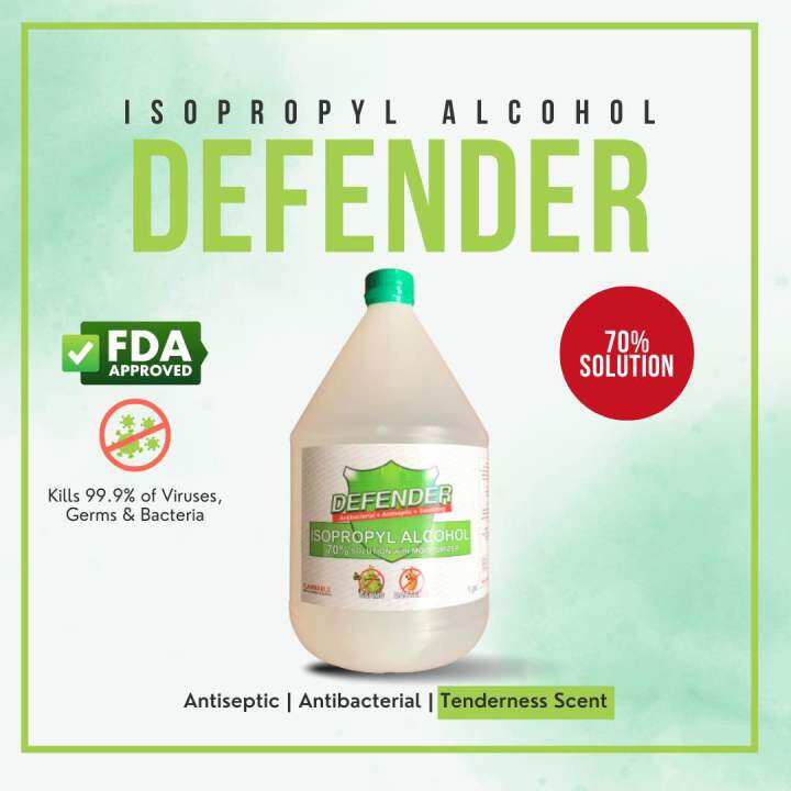 DEFENDER ISOPROPYL ALCOHOL 1 GALLON 3.2L 70% SOLUTION with MOISTURIZER ...
