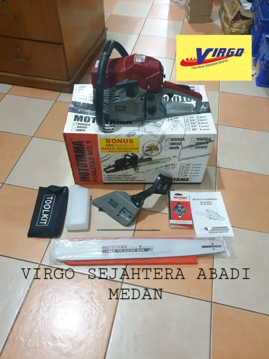 MTYM 8000A CHAINSAW SENSO SHINSO 22" MESIN POTONG KAYU MOTOYAMA 22 ...