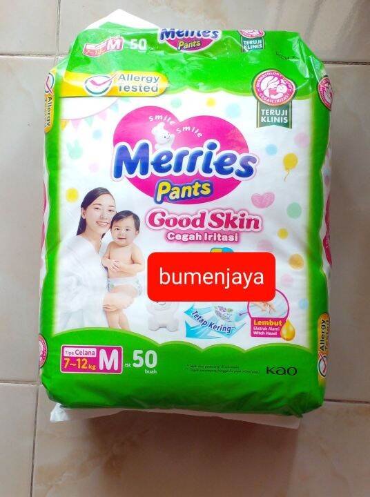 Merries pant popok bayi meries M50 pempers ukuran M 50 pcs | Lazada ...