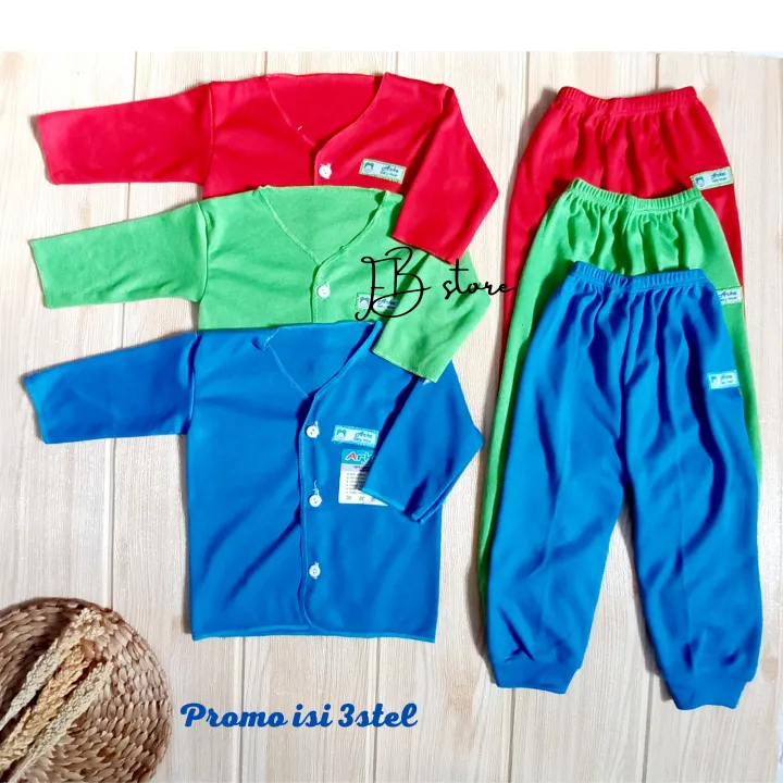 3set baju bayi baru lahir motif karakter 0 sampai 6 bulan// baju bayi ...