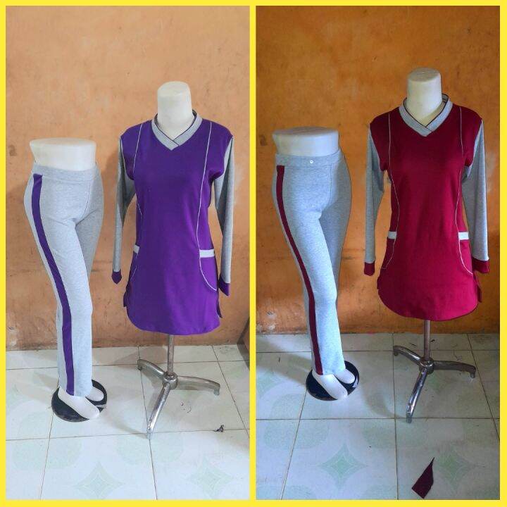 baju senam olahraga wanita-ungu/marun | Lazada Indonesia