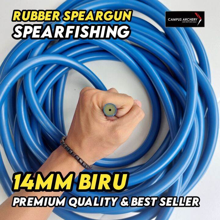 Karet Speargun 14mm Biru Premium Rubber Spearfishing Tabung Latex Karet ...