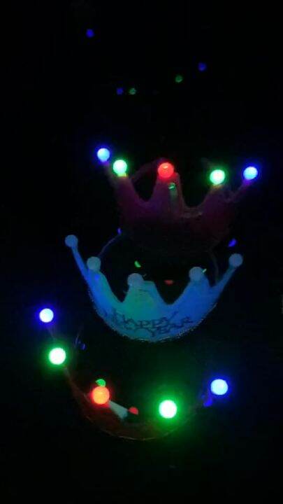 LED Birthday Crown Happy Birthday Hat LED Crown Headband Party Hat ...
