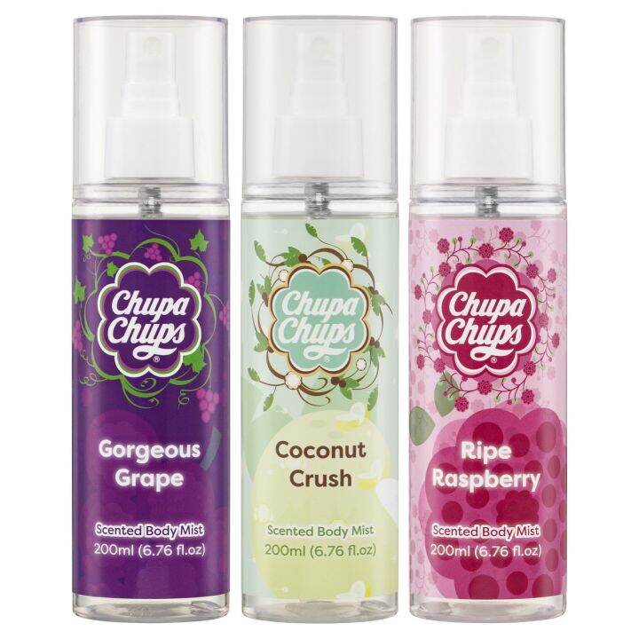 Chupa Chups Scented Body Mist 200ml (Raspberry/ Grape/ Coconut) | Lazada