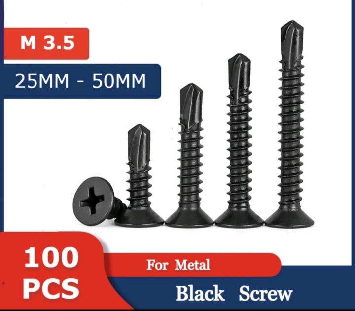 GYPSUM SCREW/BLACK SCREW FOR METAL (100 PIECES) | Lazada PH