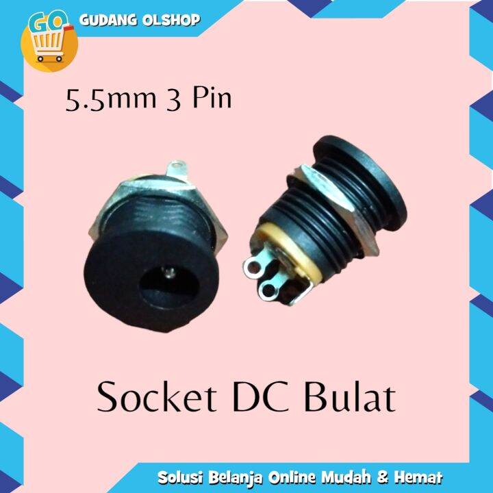 SOCKET POWER DC 5,5mm IN FEMALE / SOKET DC BULAT / CONECTOR DC BULAT ...