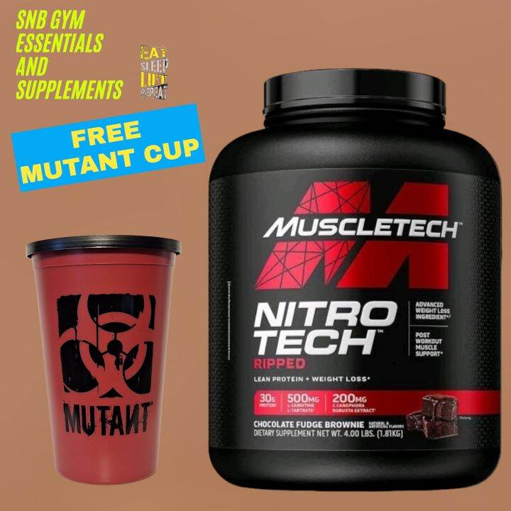MUSCLETECH NITROTECH RIPPED 4LBS 4 lbs FREE MUTANT CUP | Lazada PH