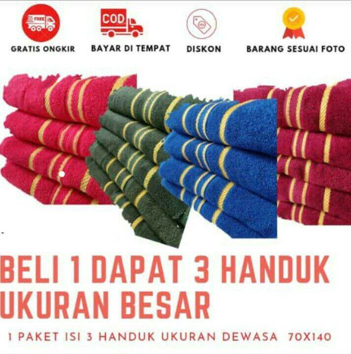 BELI 1 DAPAT 3 HANDUK DEWASA UKURAN JUMBO/HANDUK MANDI | Lazada Indonesia