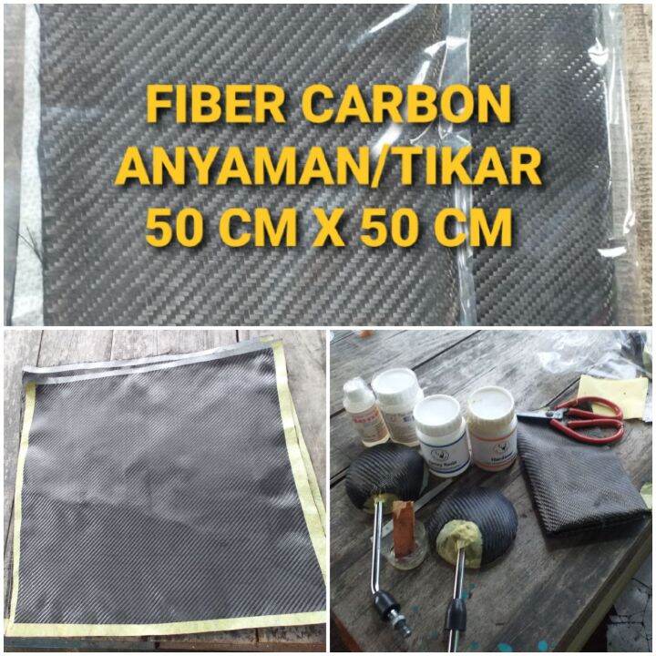 FIBER CARBON ANYAMAN TIKAR KEVLAR 50x50 cm utk Fariasi motor mobil dll ...