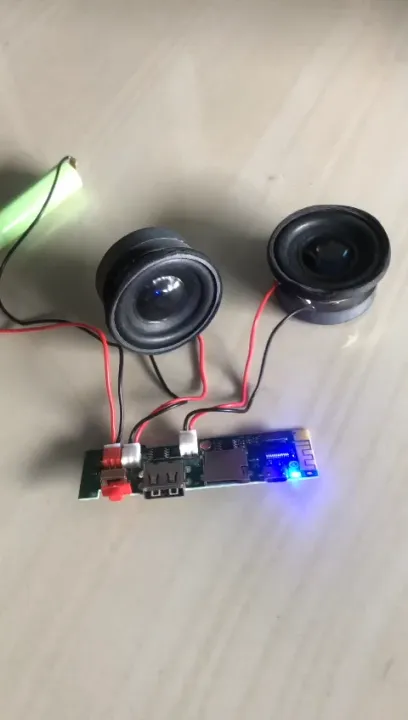 DIY KIT MODUL MP3 BLUETOOTH STEREO 2PCS SPEAKER BATRE DAN MODULE / SET ...