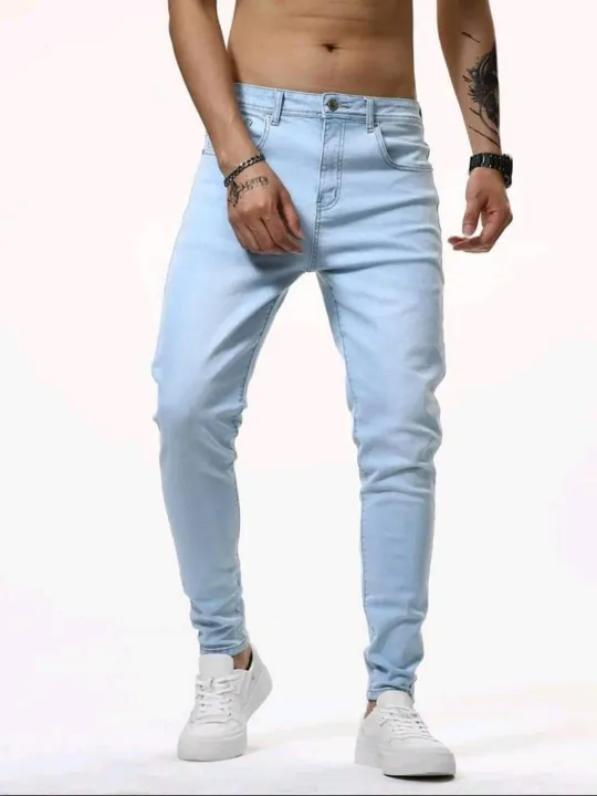 Men Solid Washed Tapered Jeans (Random Design) | Lazada PH