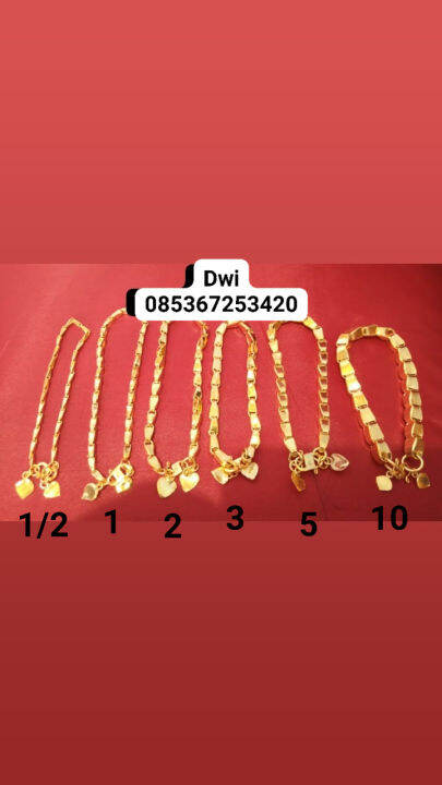 Gelang padi 1/2, 1,2,3,5,10 suku lapis mas 24k, warna 24k , kokot logo 24k PERHIASAN DAN ...