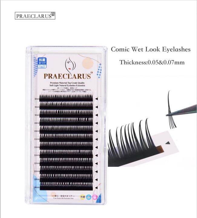 PRAECLARUS Comic Wet Look Eyelashes Thickness 0.05mm Wet Look Fairy ...
