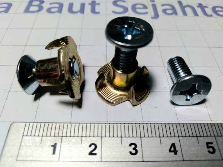 5 PCS Baut jf m6 x 15 mm Galvanis Mur cakar / Baut speaker Panjang 1,5 cm Kunci Obeng Plus ...