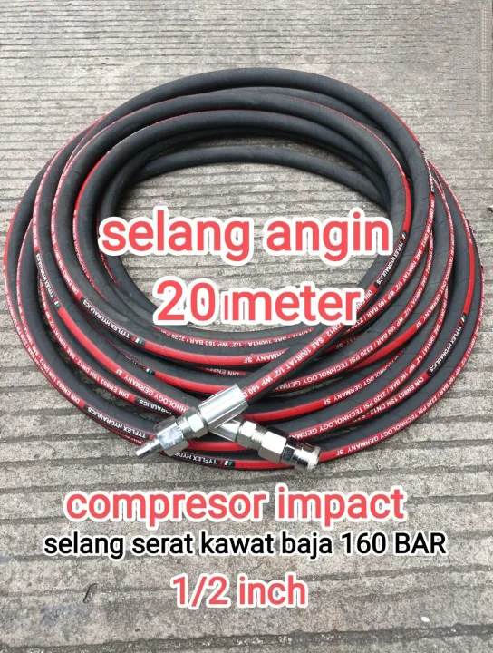 selang angin kompresor impact selang 1/2 panjang 20 meter selang serat ...