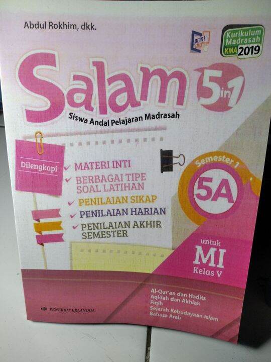 Buku Salam 5in1 siswa andal pelajaran madrasah 5A untuk MI kelas 5 erlangga | Lazada Indonesia
