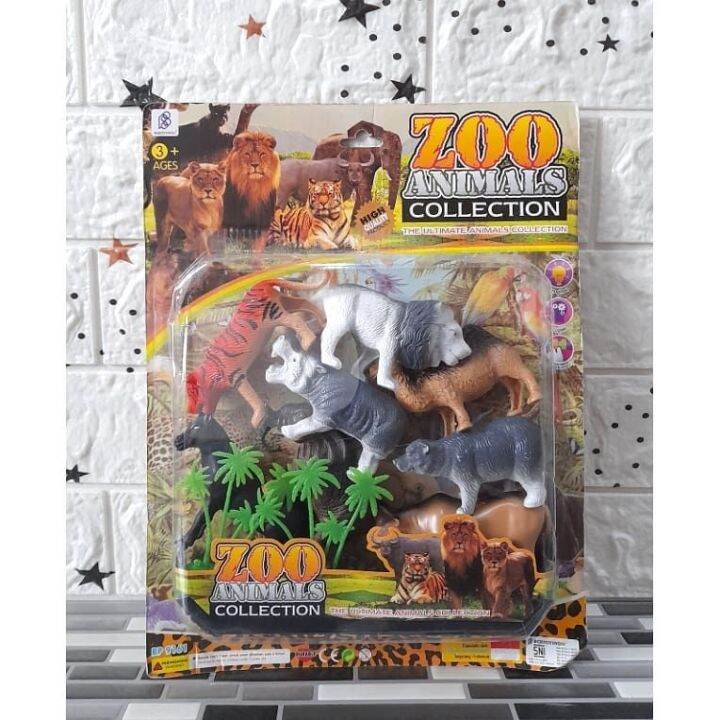 Mainan anak miniatur hewan/binatang singa harimau unta sapi kuda gajah ...