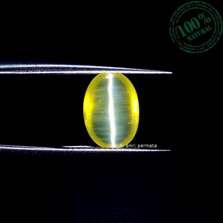 Batu Opal Cat Eye Natural Warna Kuning Bensin Original Bergaransi ...