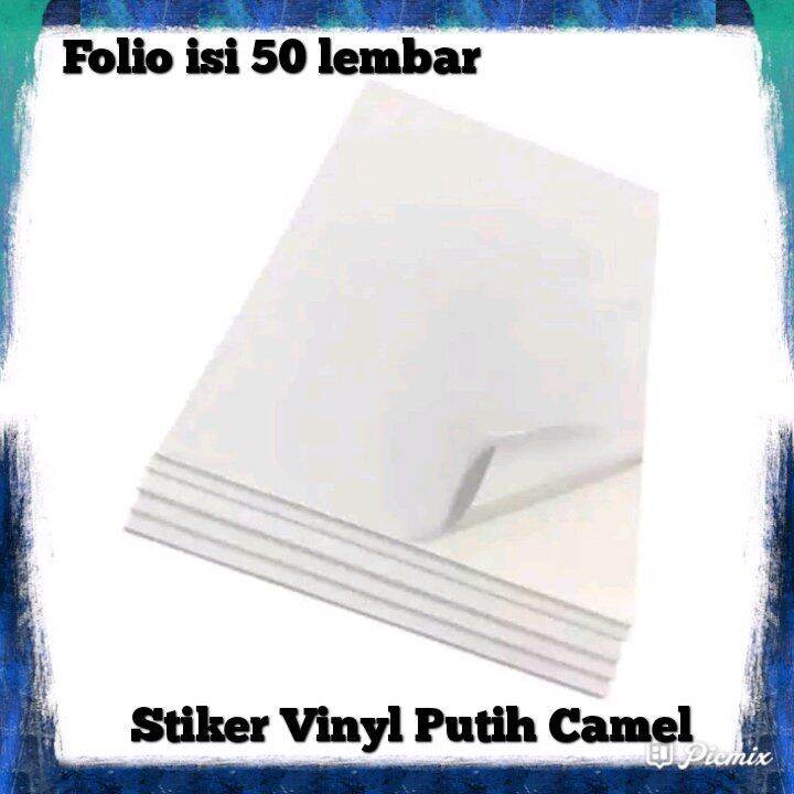 Stiker Vinyl Putih Camel(Non Coating) Folio isi 50 lembar | Lazada ...