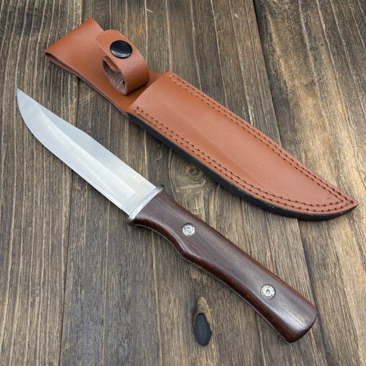 มีดใบตาย เหล็กสแตนเลส 5Cr13Mov ด้ามจับไม่หวายแดง | Lazada.co.th