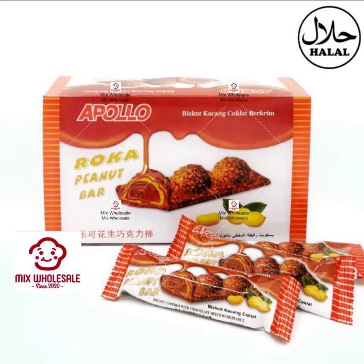 APOLLO ROKA PEANUT BAR 18GX24'S Halal | Lazada