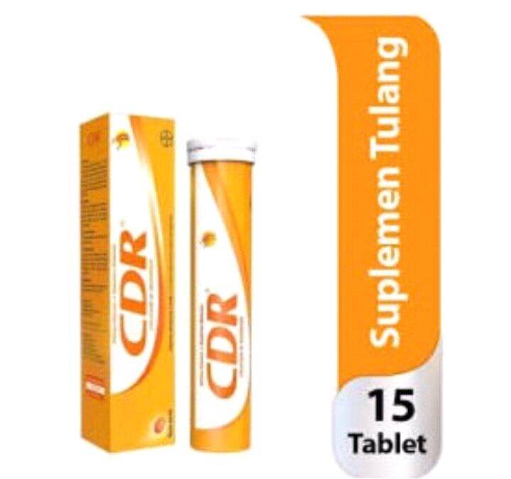 CDR suplemen kalsium tulang rasa jeruk 15 tablet/ vitamin C isi 15 ...