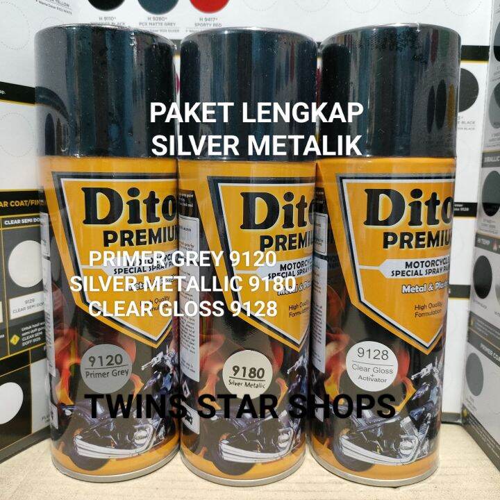 Pilok Paket Lengkap Cat Diton Premium Primer Grey 9120 Silver Metallic ...