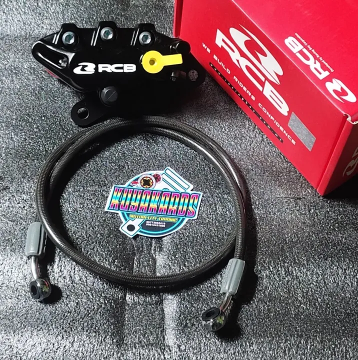 RCB S SERIES CALIPER FRONT WITH RCB TITANIUM BRAKE HOSE ALL VEGA,MIO ...