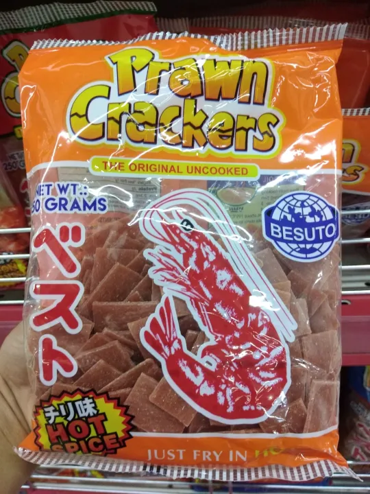 PRAWN CRACKERS (BESUTO). HOT SPICES, THE ORIGINAL UNCOOKED 500g ...