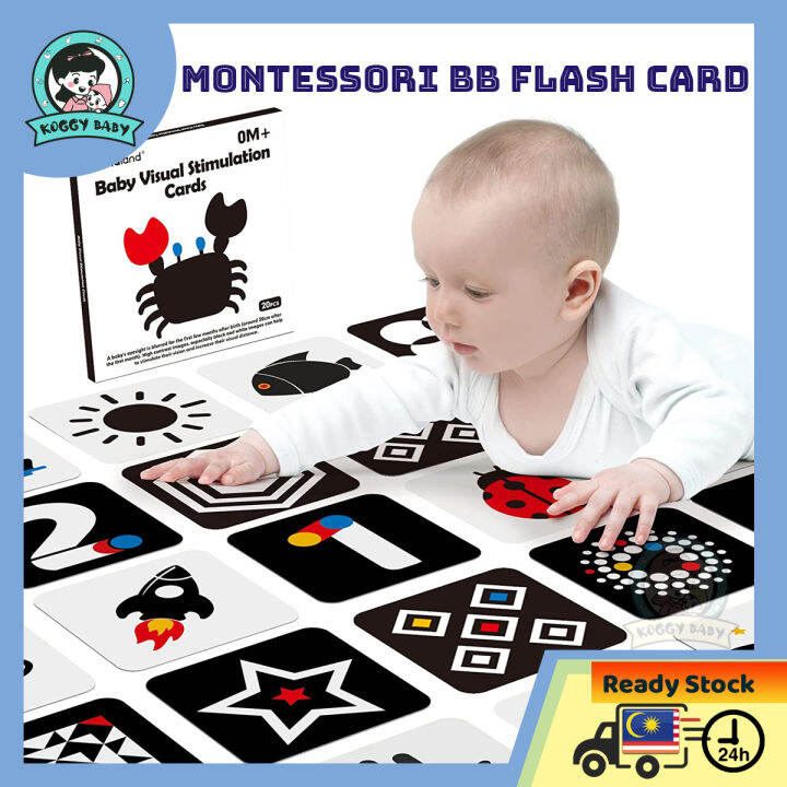 KOGGY Montessori Baby Flash Card | Baby Sensory Cards | High Contrast ...