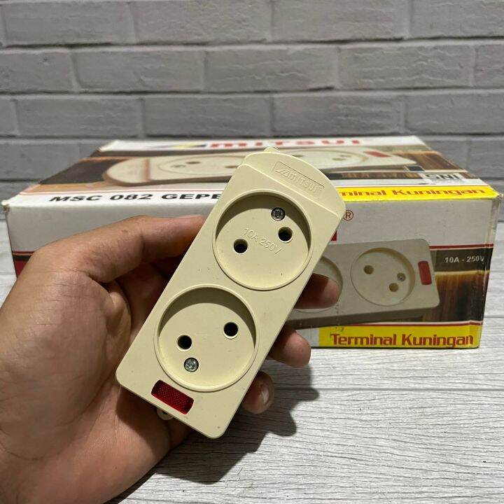MITSUI MSC 082 STOP KONTAK 2 LUBANG TERMINAL GEPENG PIPIH KUNINGAN SNI BAGUS KUALITAS TERJAMIN ...