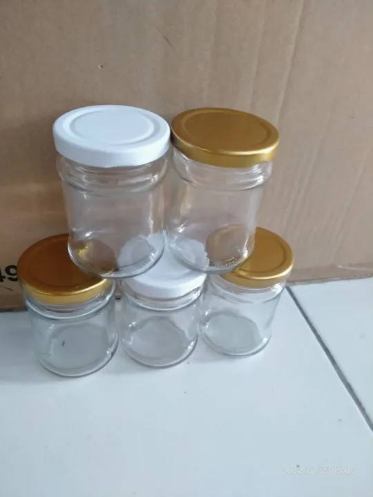 Jar kaca tutup Gold dan putih IGS-200LCC GOLD toples kaca mini tutup ...