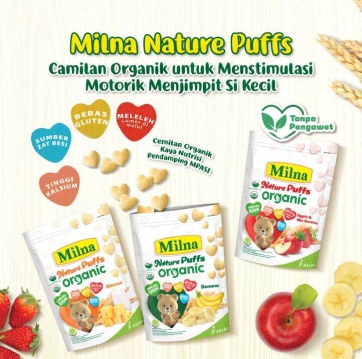 Milna Nature Puffs Organic 15 gr - Snack Bayi & Anak | Lazada Indonesia