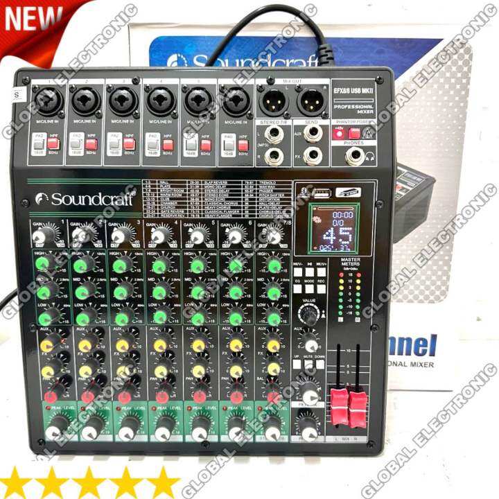 Mixer Audio Soundcraft EFX 8/8 USB MKII 8 Channel Mixing DSP Echo ...