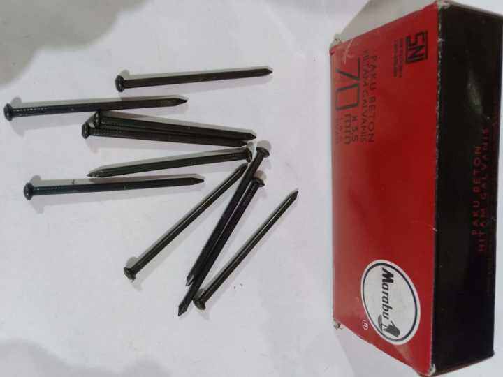 paku beton merk marabu .hitam.ukuran 70 mm .isi 10 paku | Lazada Indonesia