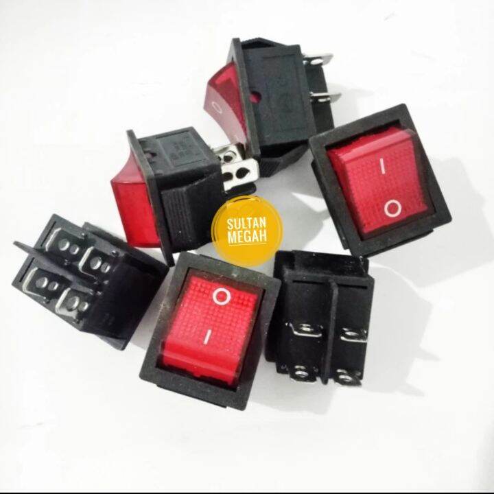 SAKLAR ON OFF 4 PIN SWITCH MERAH HITAM BESAR | Lazada Indonesia