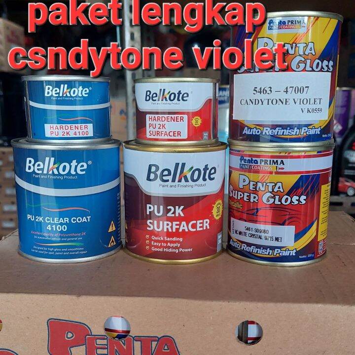 CAT PAKET LENGKAP PENTA SUPER GLOSS CANDYTONE VIOLET - CANDY UNGU TUA ...