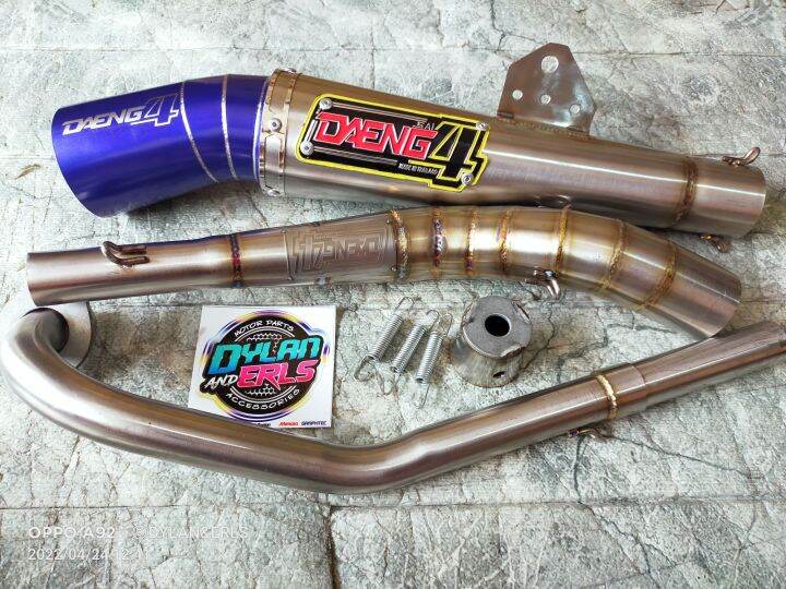 Daeng Sai4 Pipe Open Pipe With Silencer for XRM 125 / WAVE 125 /RS 125 ...