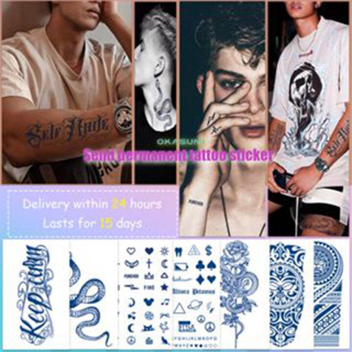 Lasts to 2 Weeks Tattoo Sticker Waterproof Long Lasting Temporary Fake ...