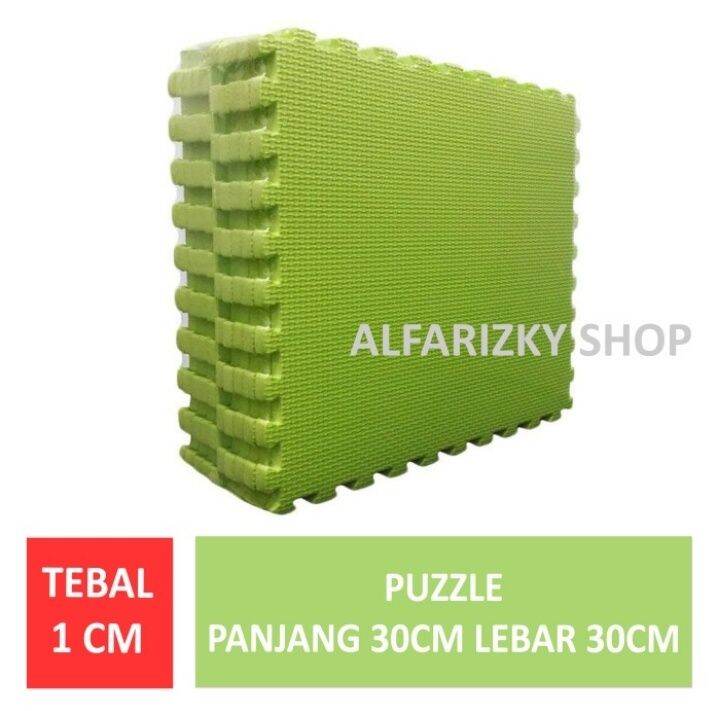 PUZZLE MATRAS ALAS LANTAI TIKAR SERBAGUNA 30x30x1CM WARNA HIJAU MUDA ...