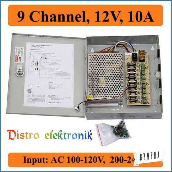 Power Supply Sentral Box 12v 10a 9ch Power Supply Kamera Cctv 10 Ampere ...