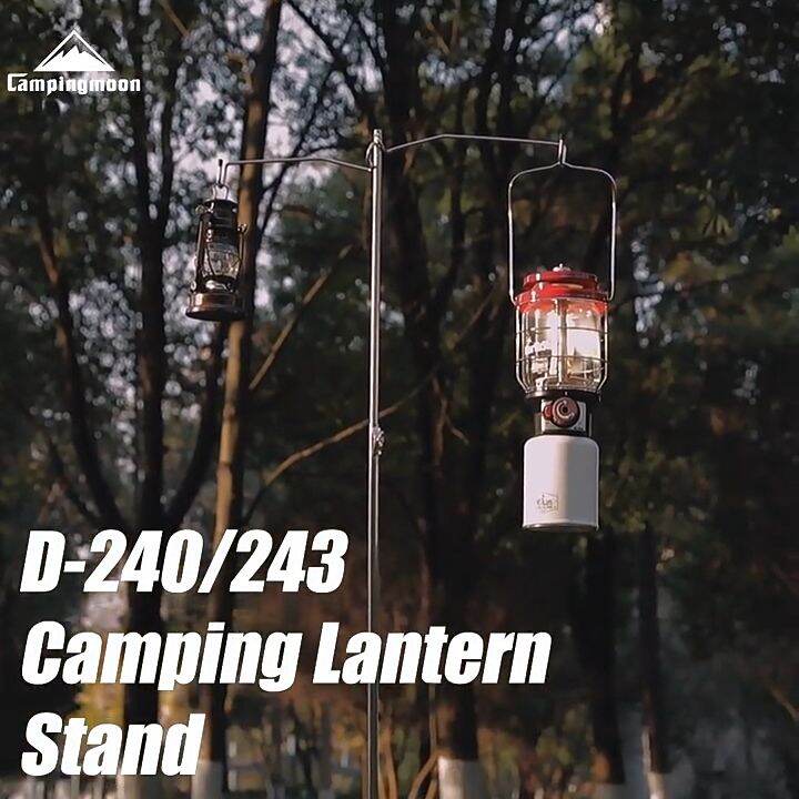 CAMPINGMOON Stainless Steel Dual Lamp Post Outdoor Camping Lantern ...