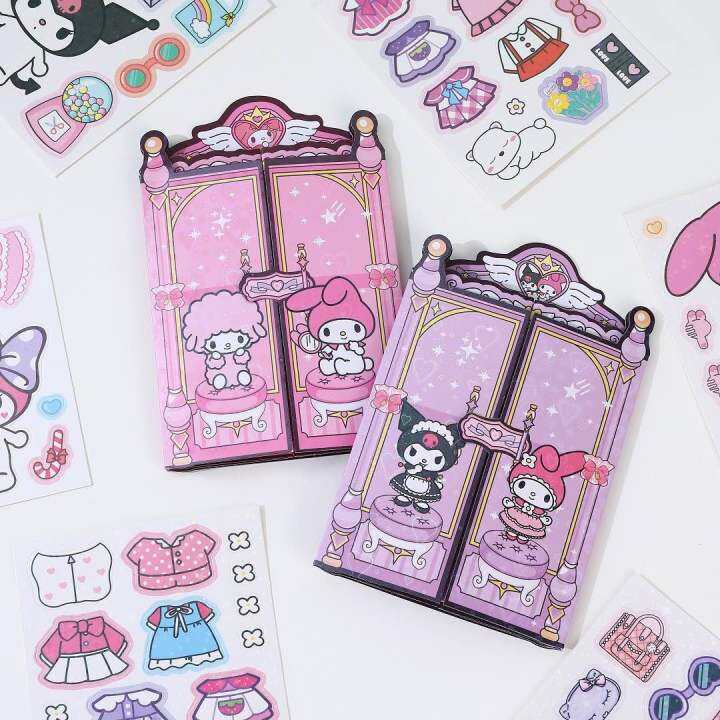 Sanrio Paper Doll Craft Puzzle Quiet Book and Closet Play for Children ...