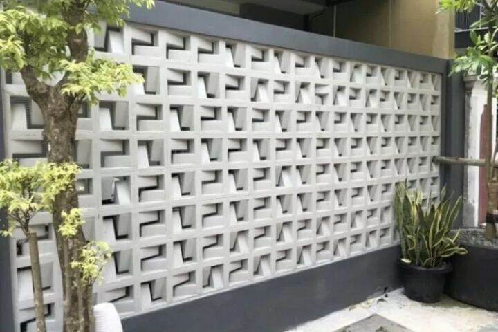 roster beton motif z warna putih abu merah hiasan dinding minimalis ...