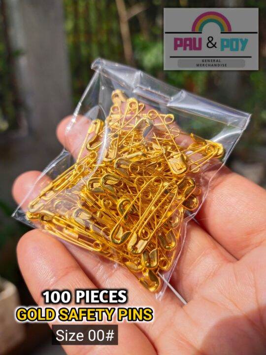 100 PIECES GOLD SAFETY PINS OR PARDIBLE (SIZE 00#) | Lazada PH
