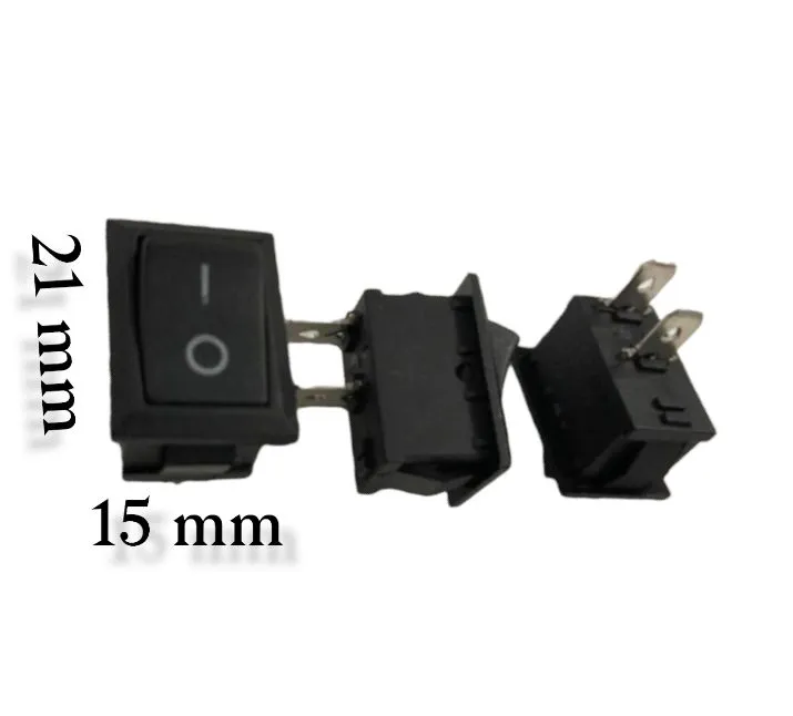 Saklar On Off 21x15mm Rocker Switch Kecil Hitam 2 Pin Switch 21x15 mm ...
