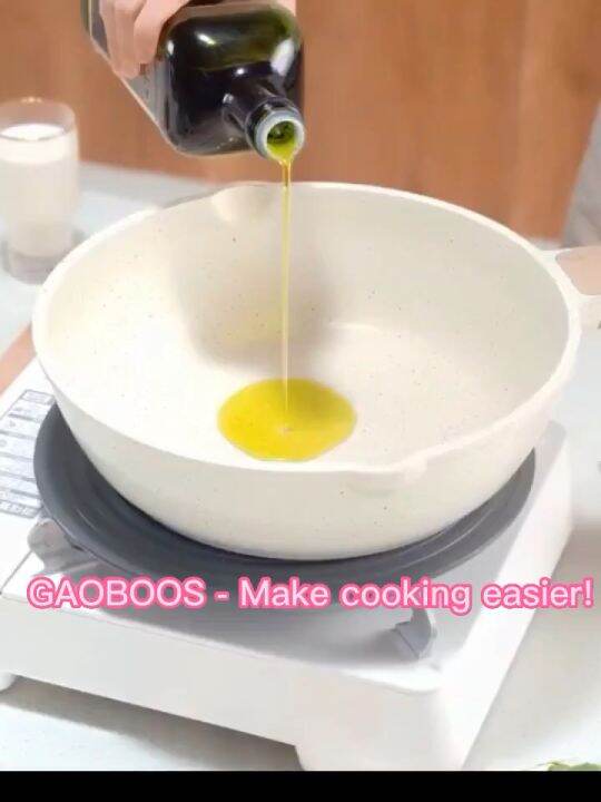 LEUSE Non Stick Frying Pan 4 pcs kitchen set Kawali wok pot milk pot ...