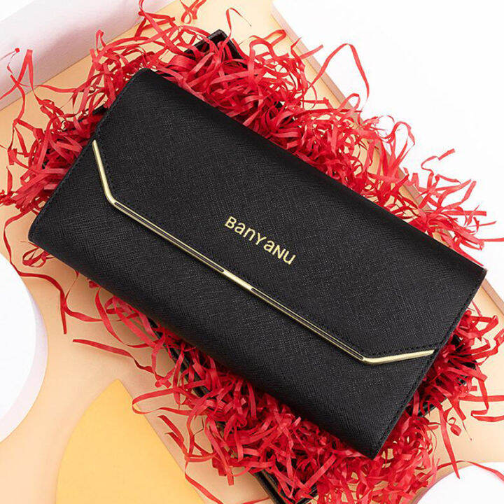 BANYANU Fashion Long Wallet Women Credit Card Holder Trifold Purse ...